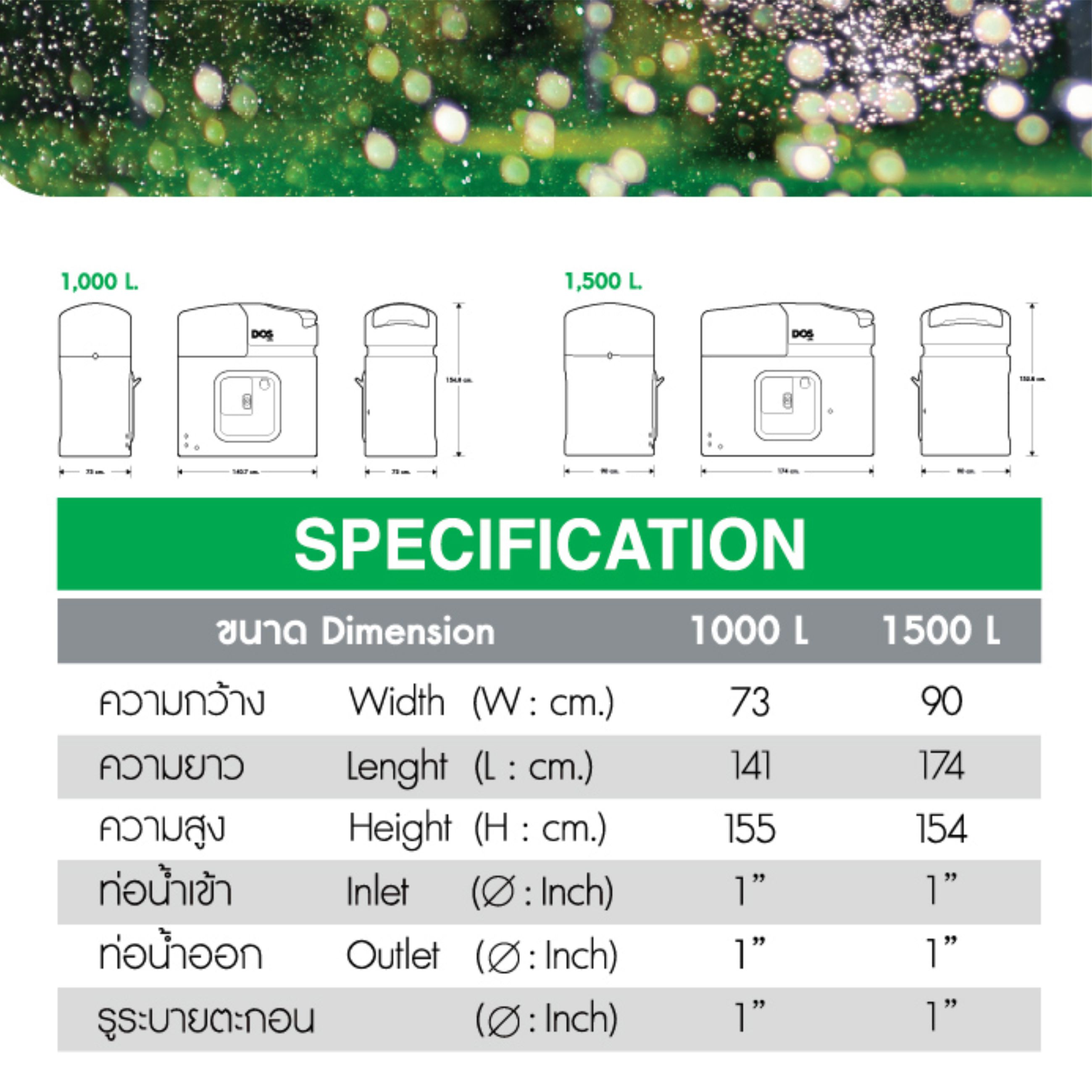DOS ถังเก็บน้ำคู่ปั๊มน้ำ รุ่น WATER PAC PRO HY58 SCALA 23-45 ขนาด 1500 ...