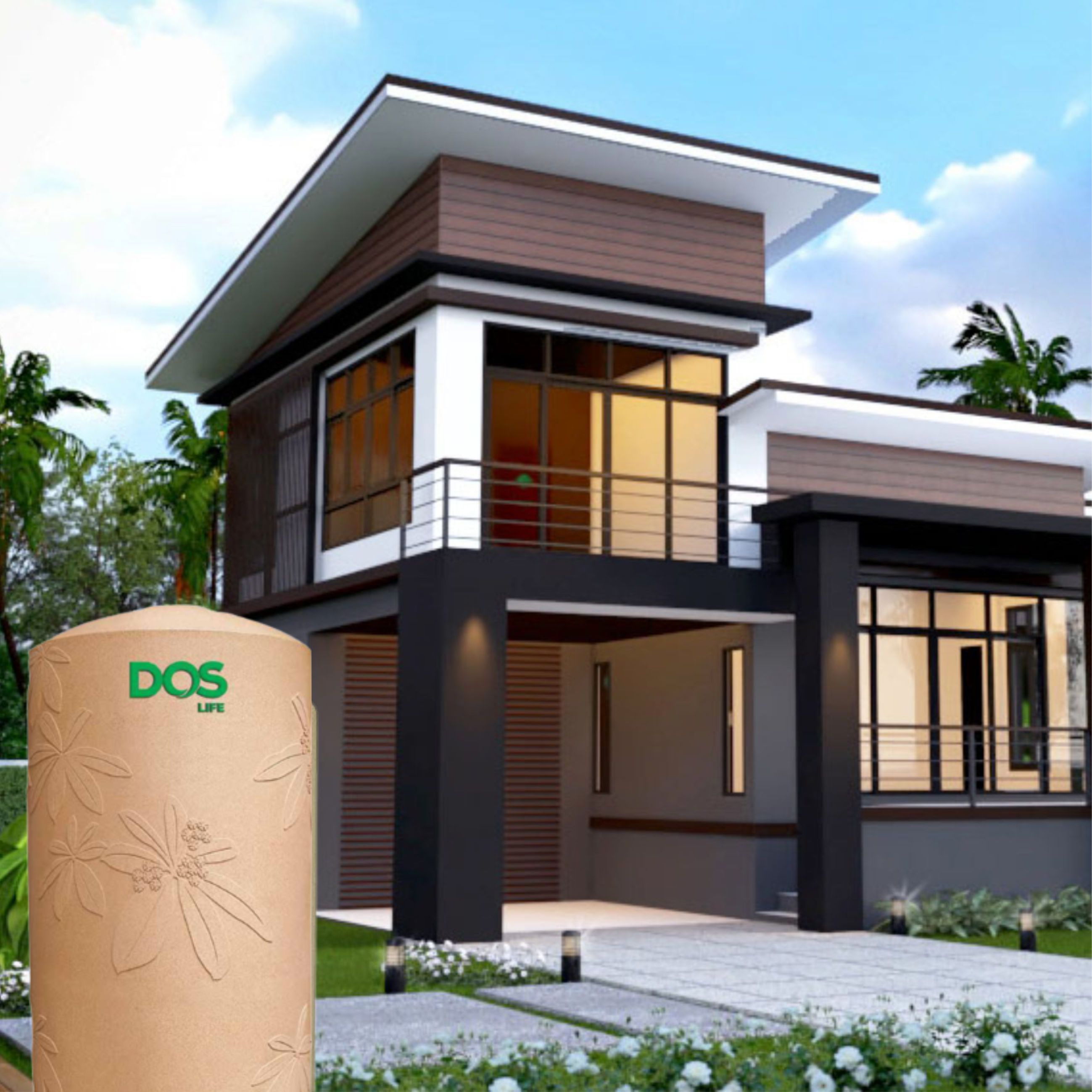 DOS ถังเก็บน้ำบนดิน รุ่น NOBLE NANO (HY-46/PG) ขนาด 2000L สี Pink Gold ...