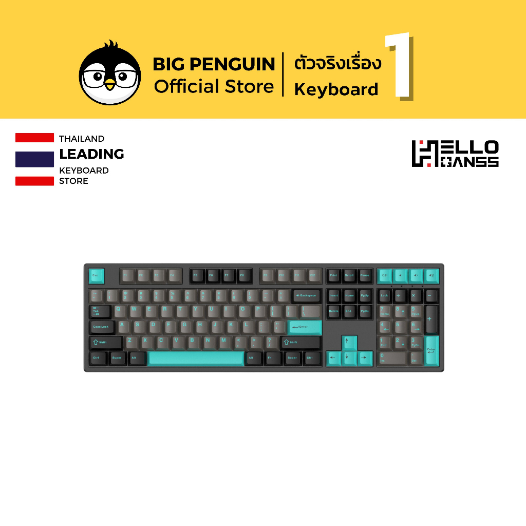 Bigpenguin Hello Ganss HS108T V2 Hotswap RGB Bluetooth Keyboard Thai ...