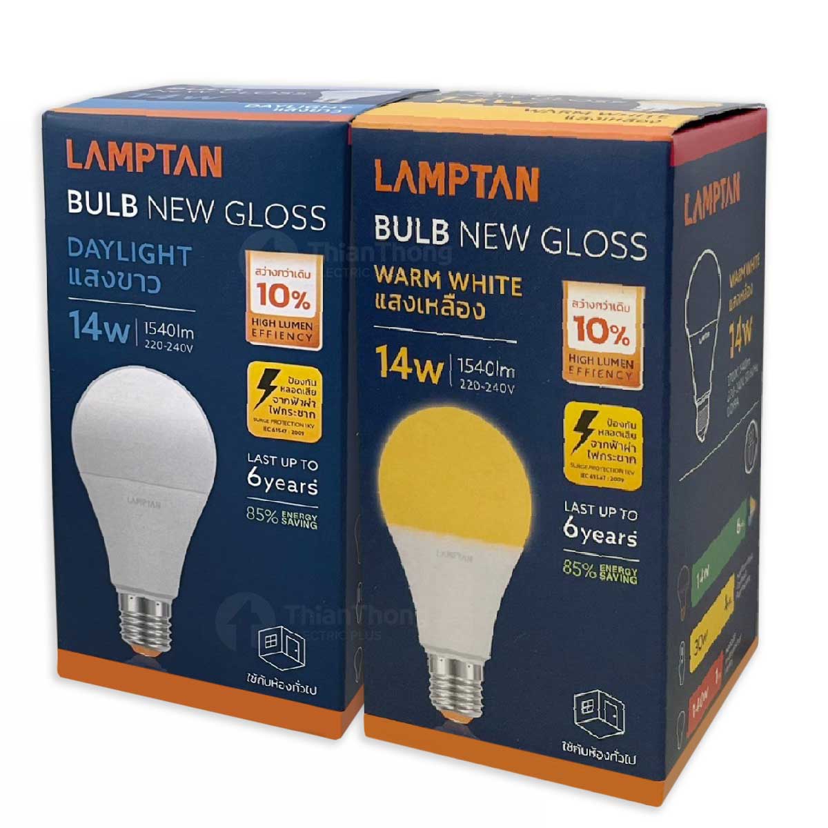 Lamptan หลอดไฟ LED Bulb 14W E27 แลมป์ตั้น รุ่น NEW Gloss แสงขาว ...