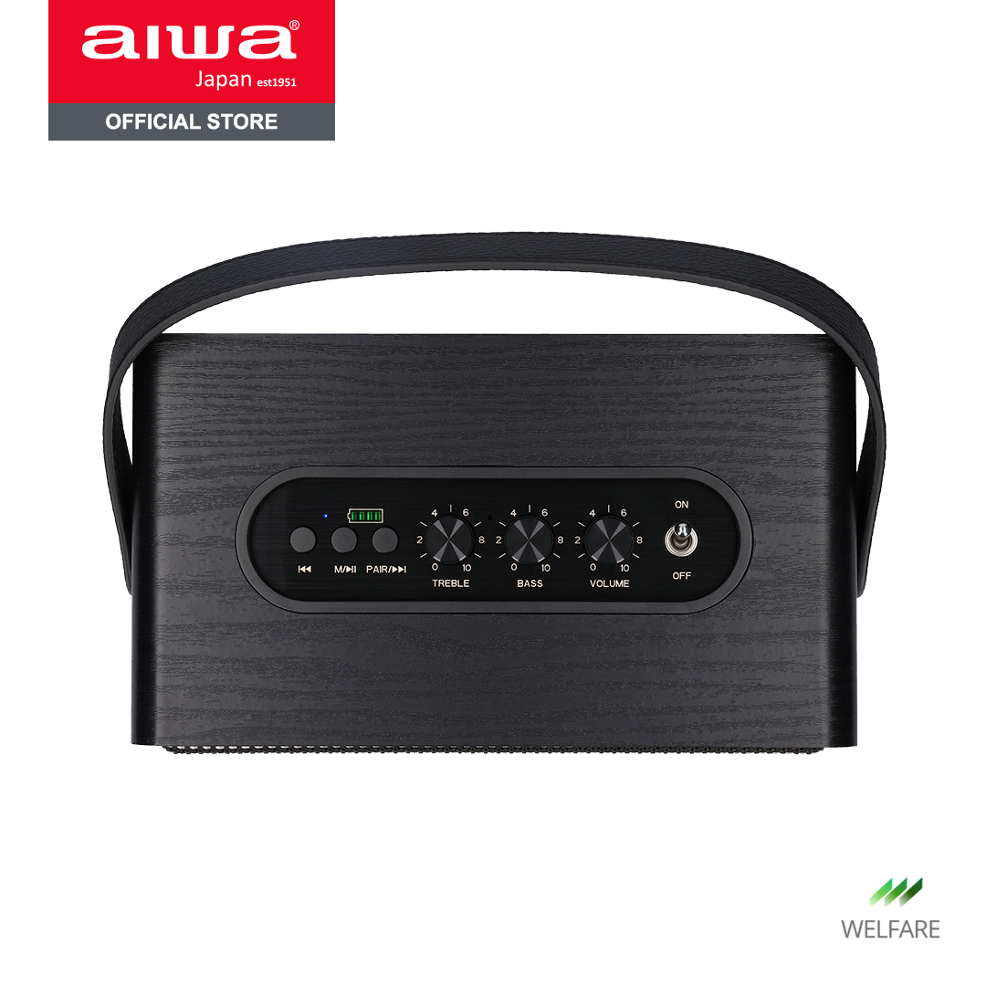 AIWA Retro II Bluetooth Speaker ลำโพงบลูทูธพกพา Black - บริษัท เวลแฟร์ ...