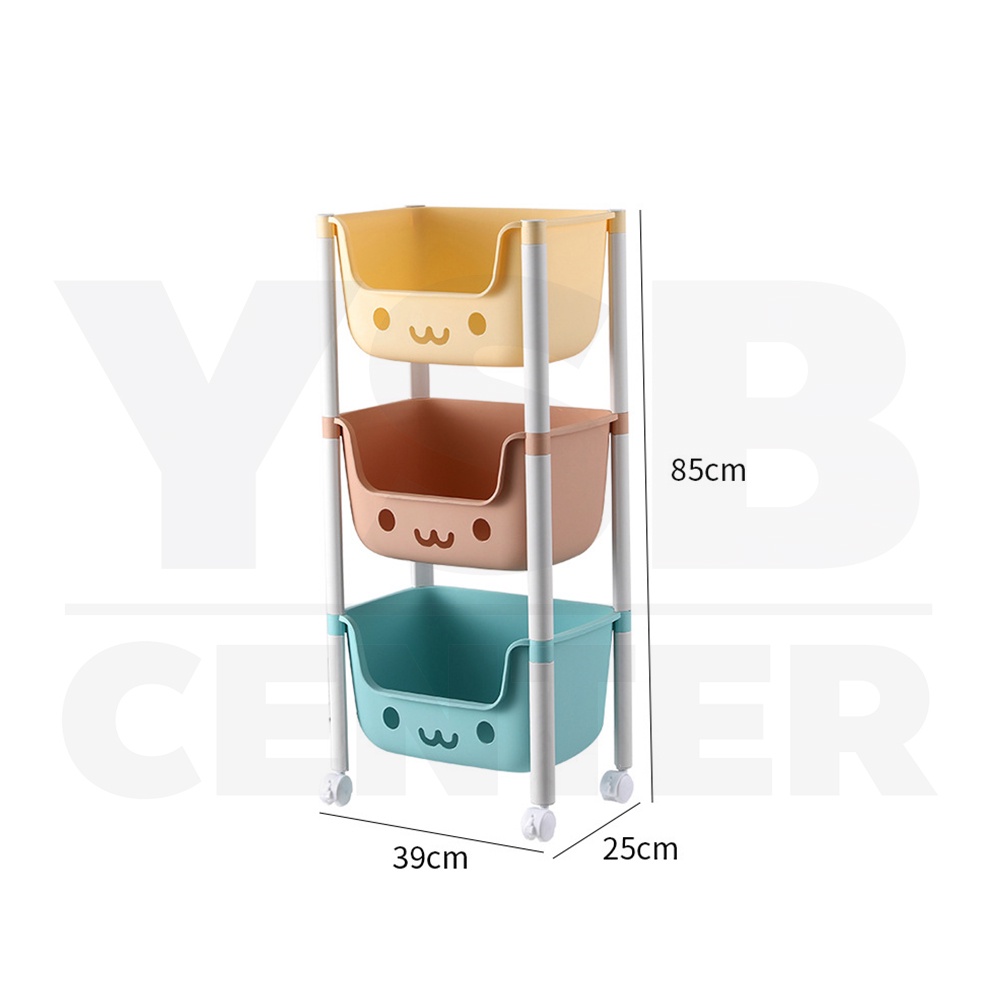 Foammy shop ชั้นวางของพลาสติกอเนกประสงค์ พร้อมล้อ รุ่น F1M049 3 ชั้น ...