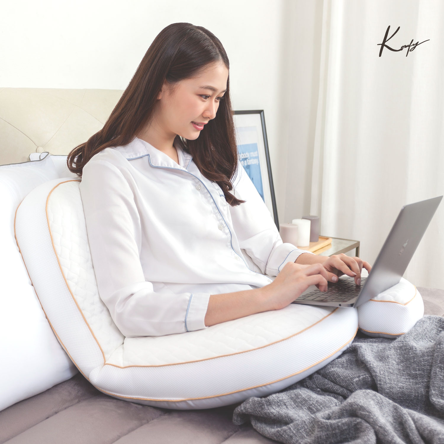 Komfy หมอนตัวยูรุ่น คูล คอมฟอร์ท คาล์ม ขนาด 71x94x8 cm สีขาว - บริษัท ...