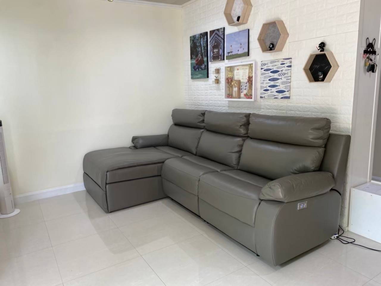 โซฟา Recliner รุ่น Contour 3 ที่นั่ง L Shape 275 cm genuineLeather หนัง ...