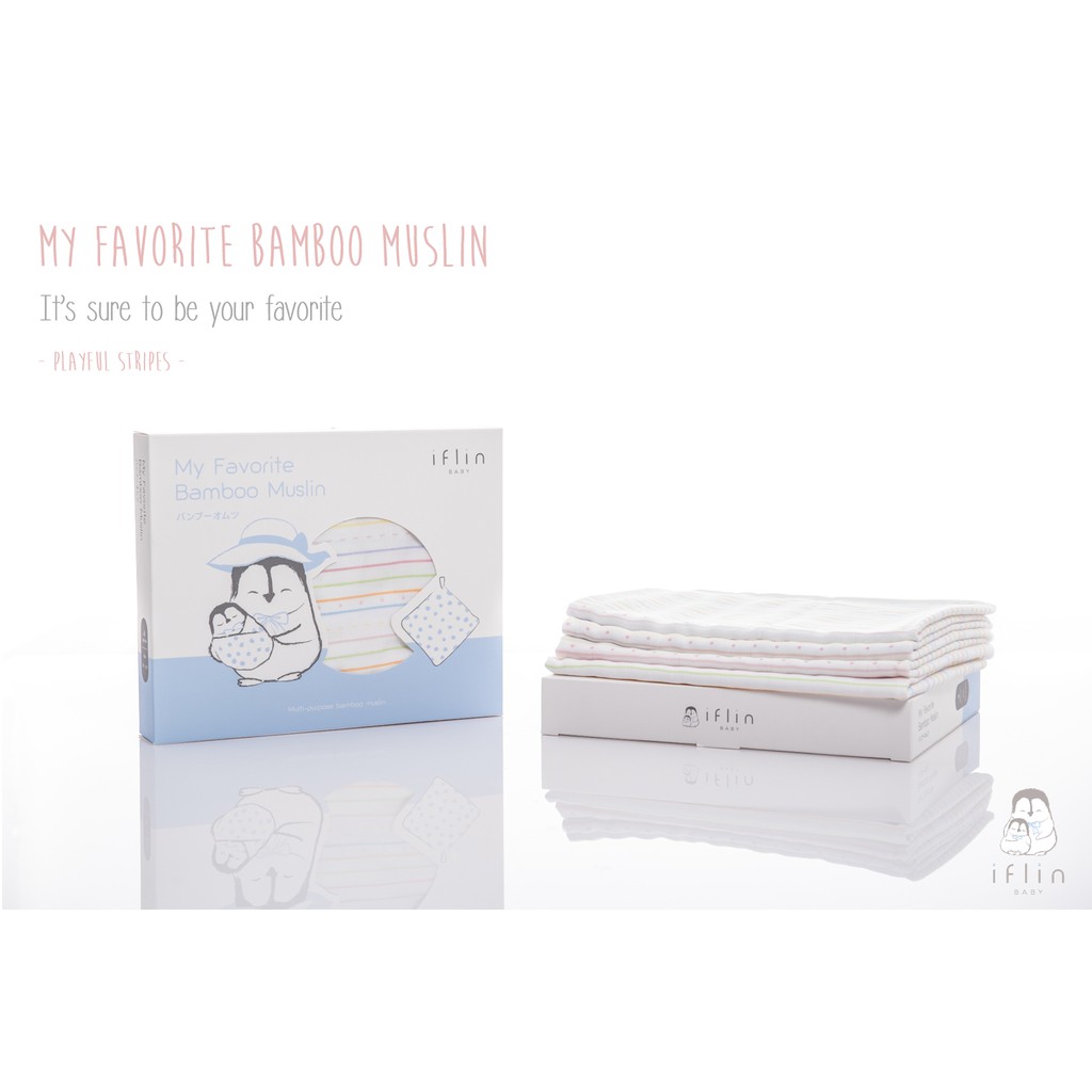 Iflin Baby - My Favorite Bamboo Muslin ผ้าอ้อมใยไผ่ ขนาด 30×30 นิ้ว มี ...