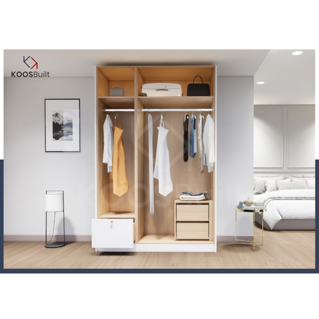 KOOS Built ตู้เสื้อผ้า 150 cm. Koos Built GA01-2415( สีขาว) แดง SCARLET ...