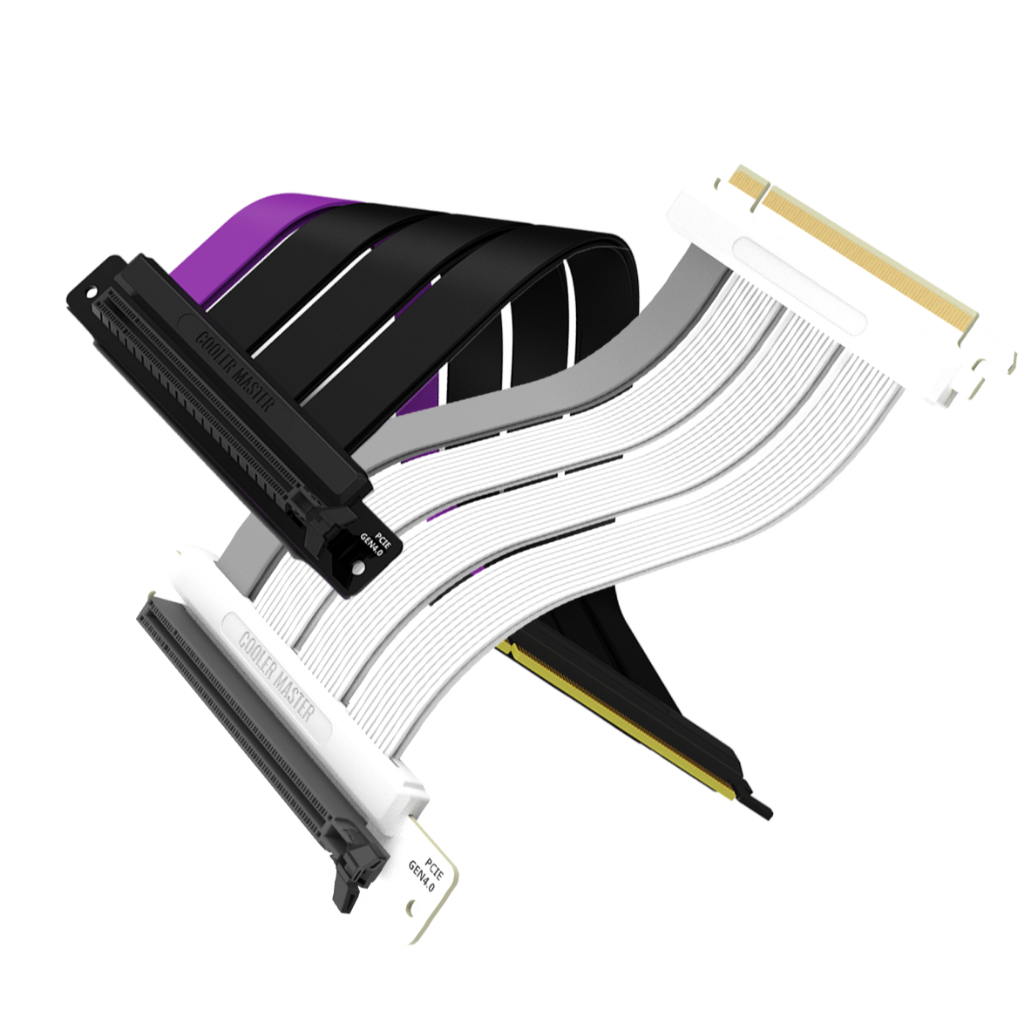 COOLER MASTER Riser Cable PCIe 4.0 x16 - Black / White 300mm,White/ขาว ...
