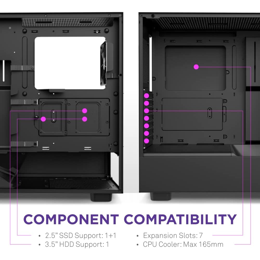 NZXT H5 Flow Black / White ATX Tempered Glass Elite H5 PC Gaming Case H5 Elite,White คลาสสิก ...