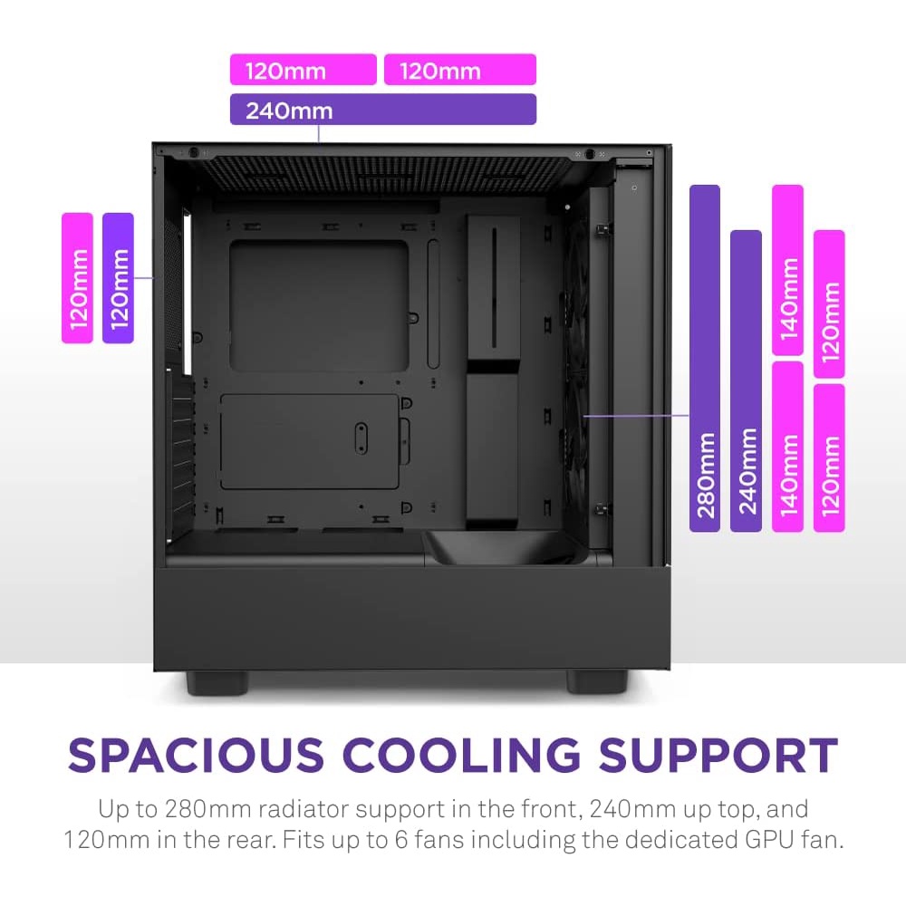 NZXT H5 Flow Black / White ATX Tempered Glass Elite H5 PC Gaming Case H5 Elite,White คลาสสิก ...