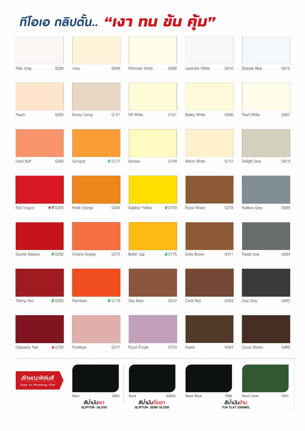 TOA GLIPTON | ทีโอเอ กลิปตั้น | สีน้ำมัน เคลือบเงา |มีสีให้เลือกหลาก ...