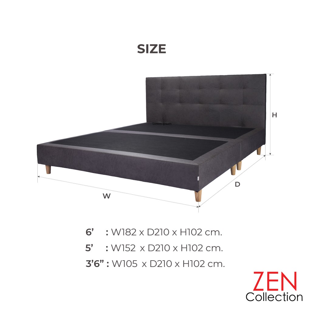 ZEN Collection ฐานเตียง รุ่น PARIS Plus Bedding Frame 3.5ฟุต Ash ...