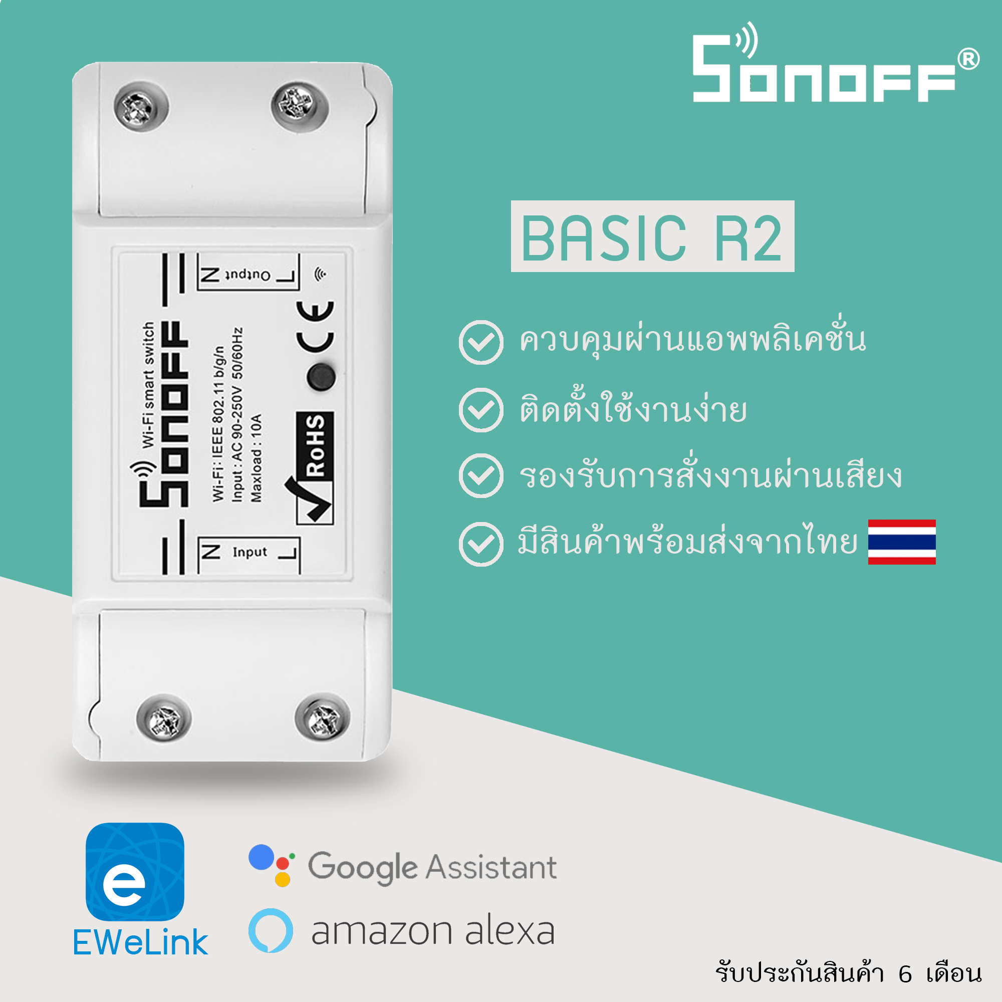 Sonoff BASIC R2 สีขาว - ThaiPick