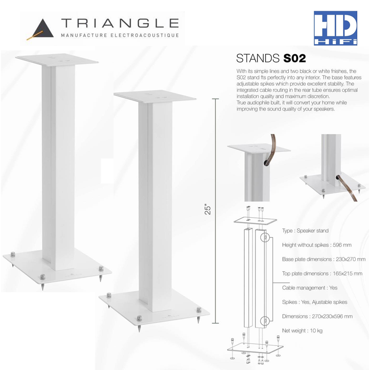 TRIANGLE Speaker Stand S02 White - บริษัท เอชดี ไฮไฟ จำกัด - ThaiPick