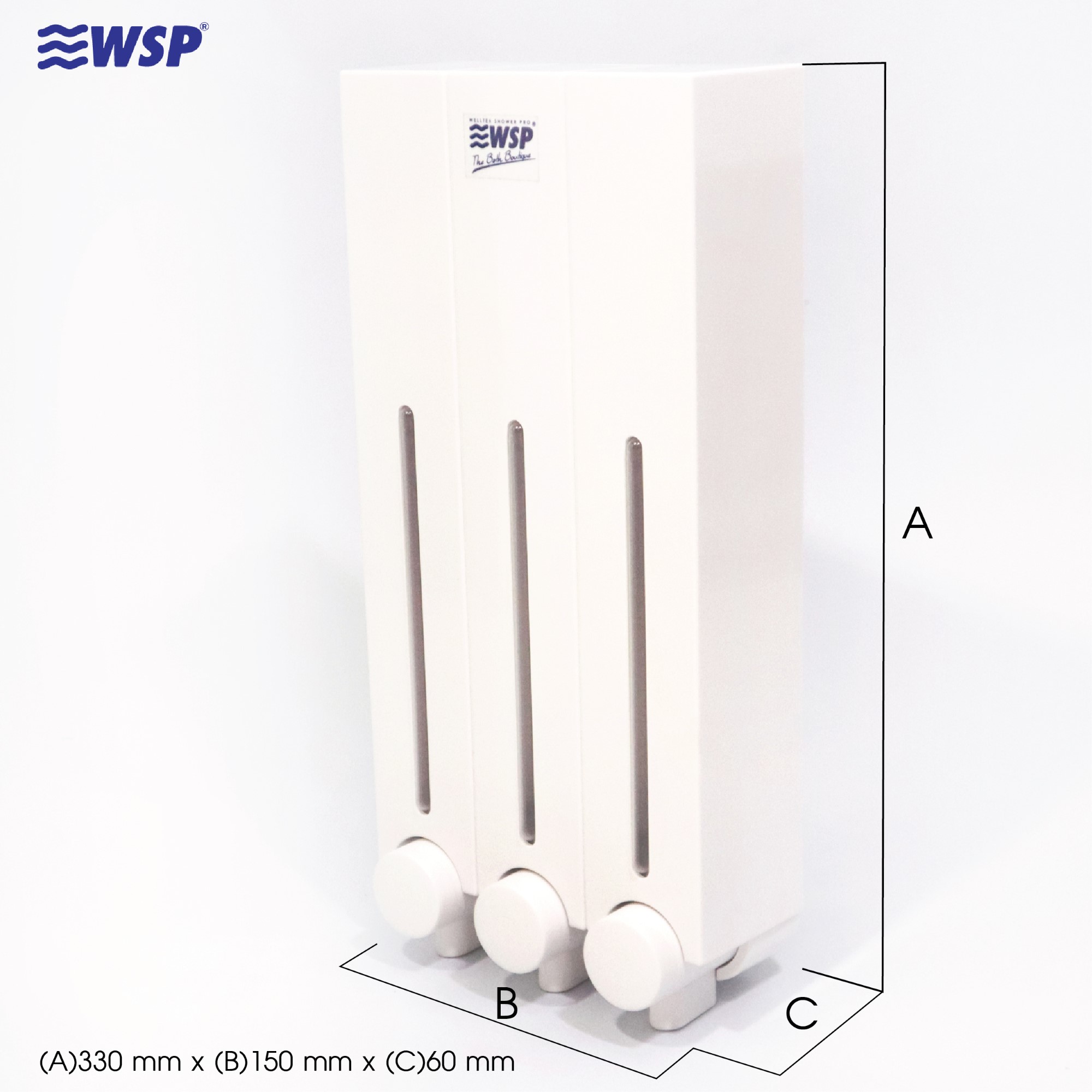 WSP ที่กดสบู่เหลว แบบ 3 ช่อง ขนาด 500X3 ml. รุ่น DH-700-3W - บริษัท ไทย ...