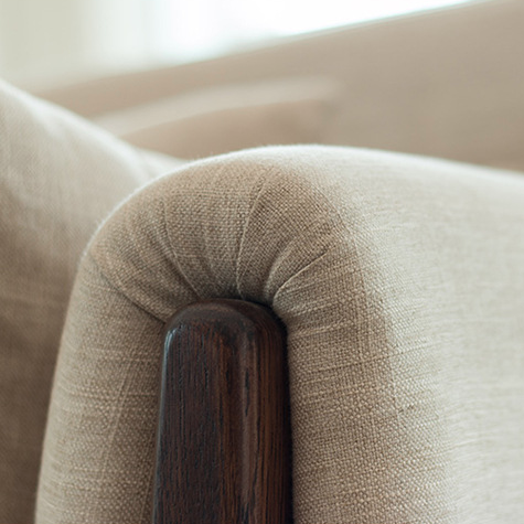 Furnatur โซฟาไม้ยาง รุ่น SF005 ขนาด 173x93x88 cm. สีเบจ Minimal - ThaiPick