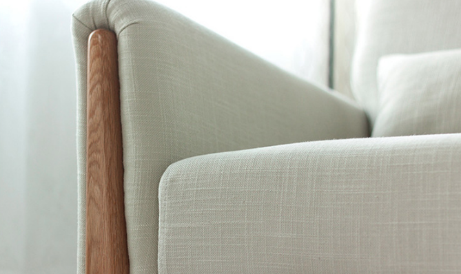 Furnatur โซฟาไม้ยาง รุ่น SF005 ขนาด 173x93x88 cm. สีเบจ Minimal - ThaiPick