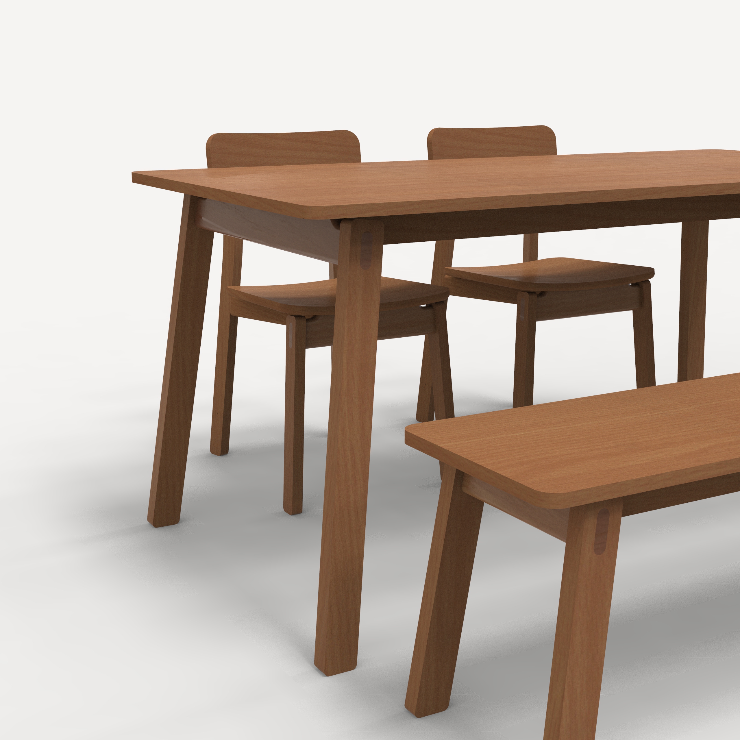HOOG By Hygge ชุดโต๊ะรับประทานอาหาร รุ่น Charlie Table Set สี Tobacco ...