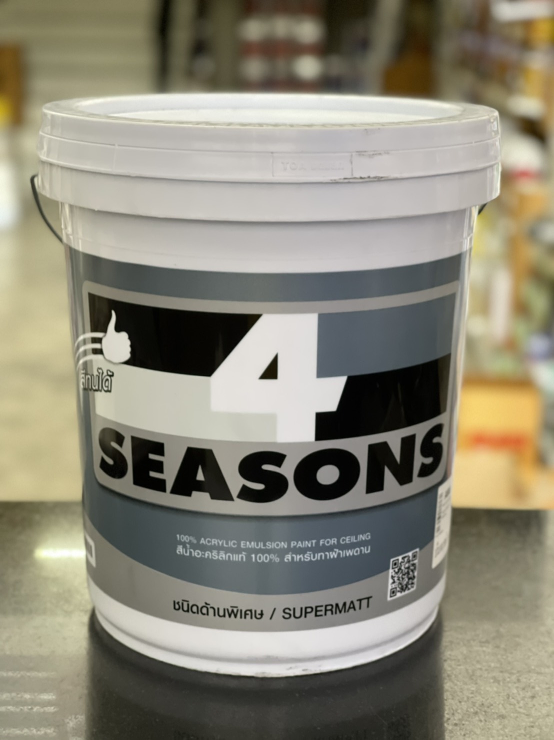 สีน้ำอะคริลิก สําหรับทาฝ้าเพดาน TOA โฟร์ซีซั่นส์ 18 L ควันบุหรี่ A8000 ...