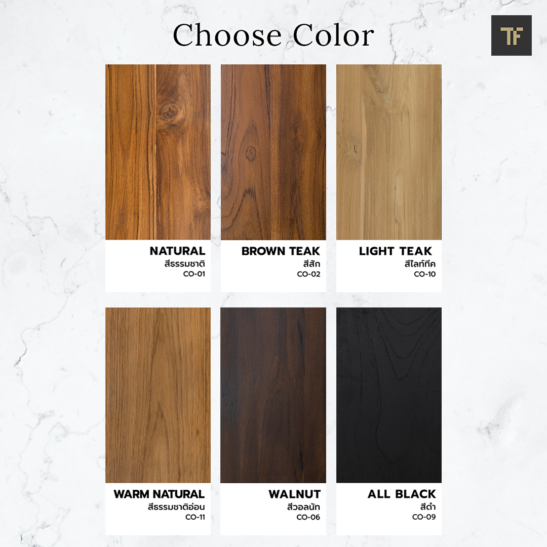 Taweesak Furniture ชุดโต๊ะอาหารไม้สักท็อปหินอ่อนรุ่น Sugar สี Natural ...