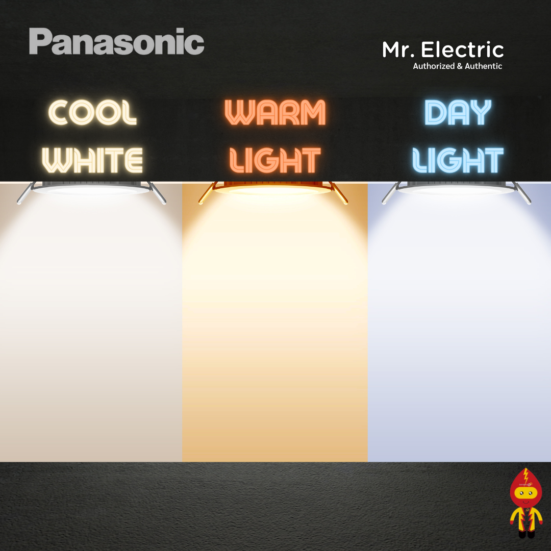 Panasonic โคมไฟดาวน์ไลท์ ฝังฝ้า LED Downlight (RG0) มี 3 แสง ขาว ขาวนวล ...