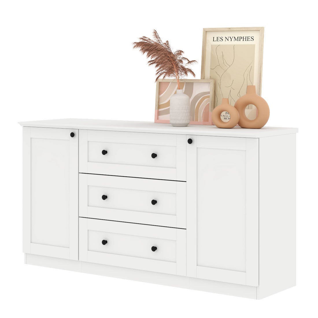 Koncept Furniture ตู้เก็บของ ขนาด 150 ซม. รุ่น Moneta สีขาว (150x45x80 ...