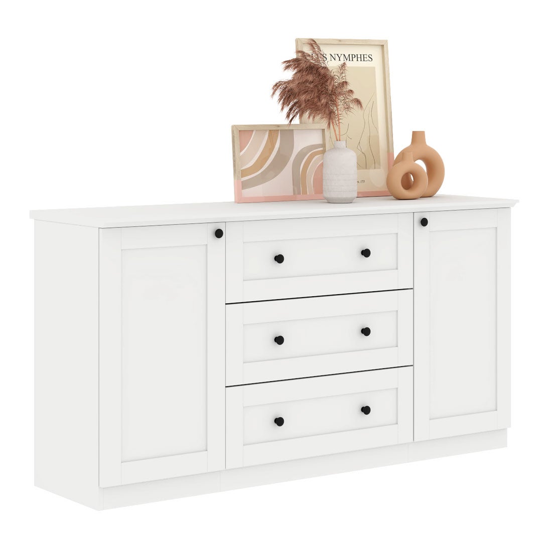 Koncept Furniture ตู้เก็บของ ขนาด 150 ซม. รุ่น Moneta สีขาว (150x45x80 ...