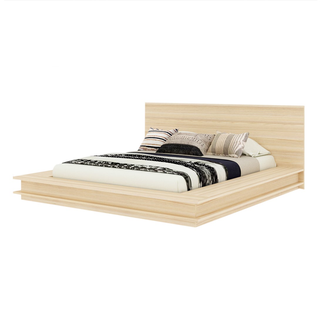 SB Design Square เตียงนอน 6 ฟุต รุ่น Zen สีโอ๊คอ่อน (241x222x90 cm ...