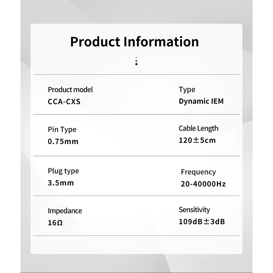 CCA CXS หูฟังอินเอียร์ สายธรรมดา - ThaiPick
