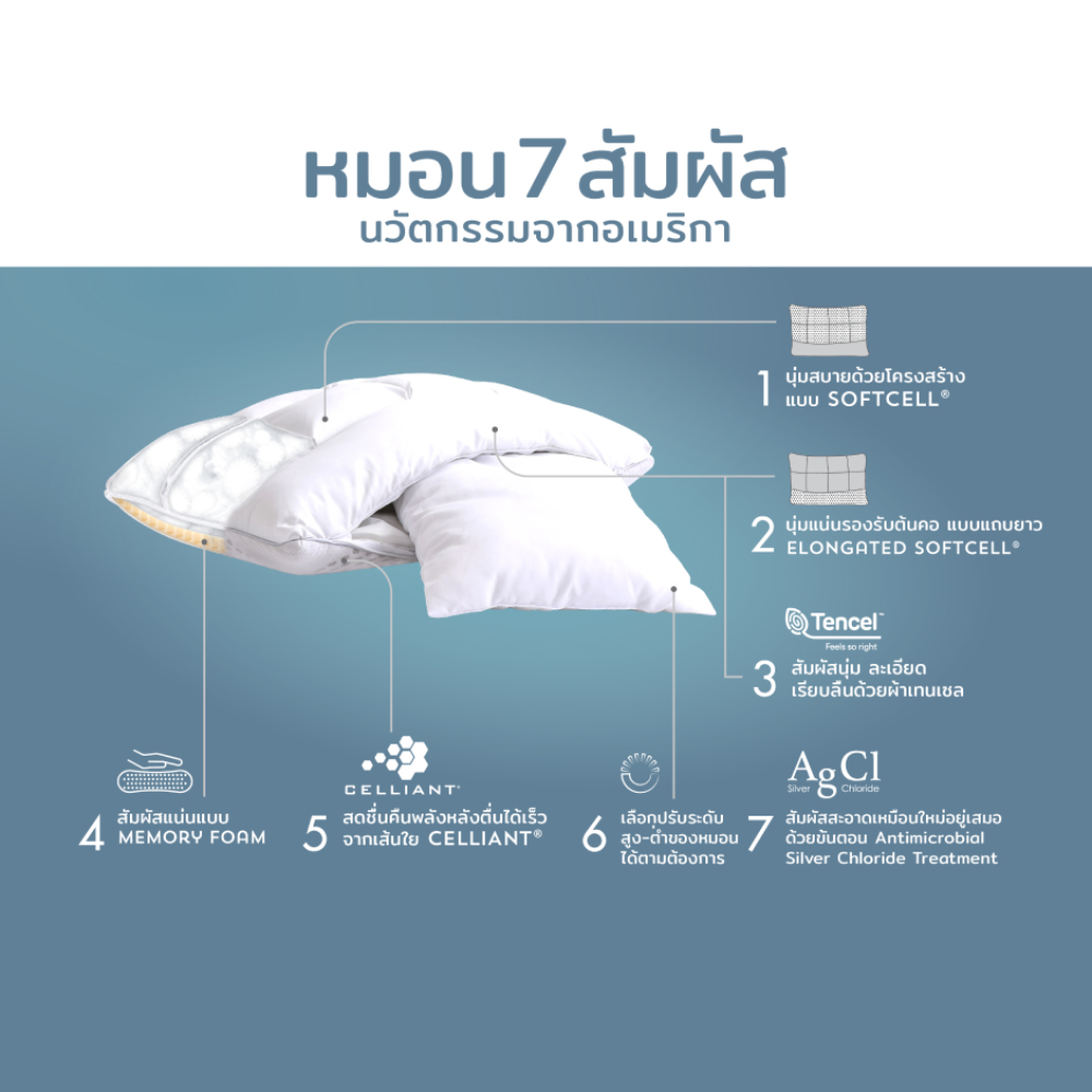 DREAMIA ชุดหมอน+ปลอกหมอนกันเปื้อน 4 ชิ้น/ชุด (หมอน 2,ปลอกหมอน 2) สีขาว ...