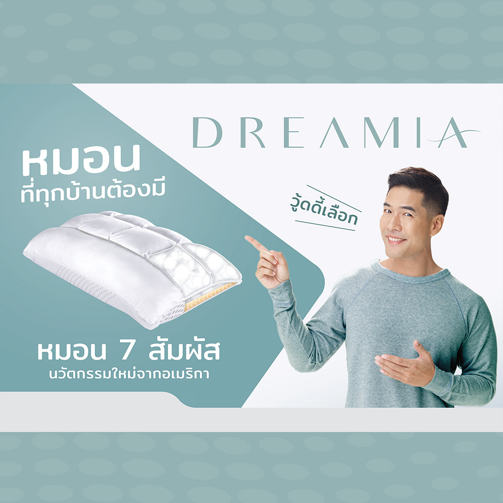 DREAMIA ชุดหมอน+ปลอกหมอนกันเปื้อน 4 ชิ้น/ชุด (หมอน 2,ปลอกหมอน 2) สีขาว ...