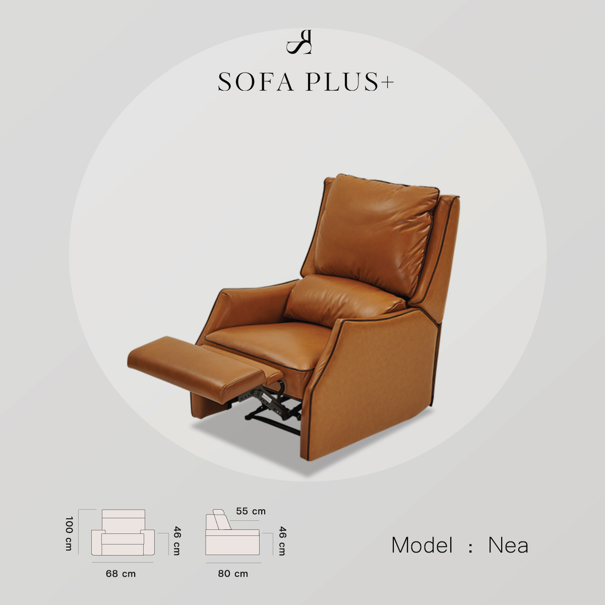 Sofa Plus | โซฟาหนังแท้ผิวสัมผัส Recliner รุ่น Nea 68x85 CM ปรับไฟฟ้า - บริษัท โซฟา เฮ้าส์ 1998 ...