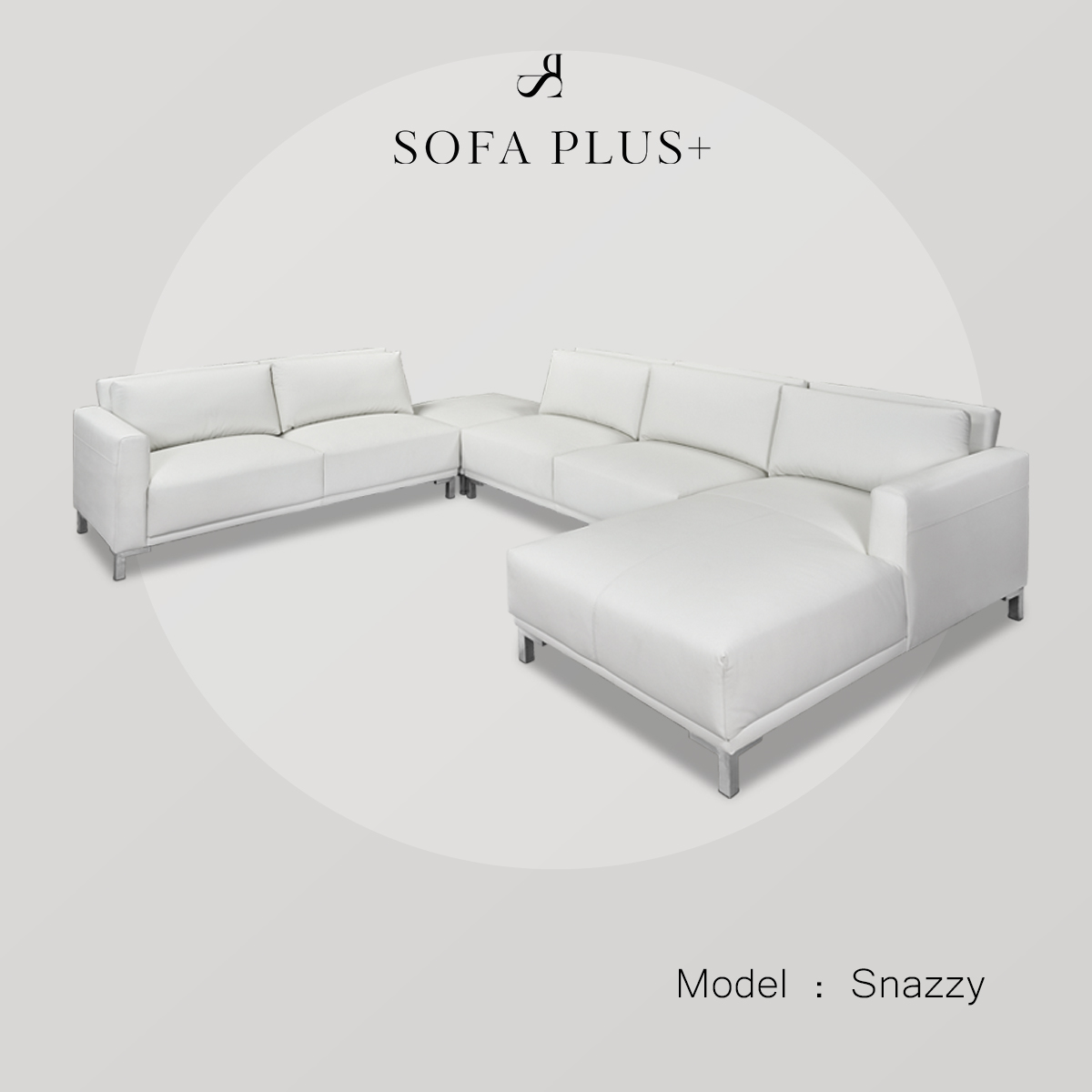 Sofa Plus | โซฟาหนังแท้เฉพาะผิวสัมผัส แบบ Corner รุ่น Snazzy 340x250 CM ...