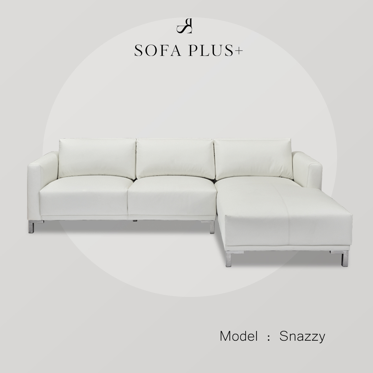 Sofa Plus | โซฟา L-Shape รุ่น Orchid 270 x 170 cm 270 cm genuineLeather หนังวัวออสเตรเลียแท้ ...