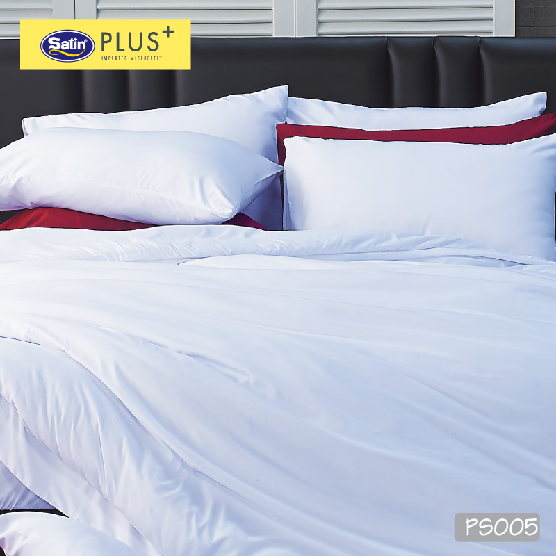 Satin Plus ชุดผ้าปูที่นอน PS005 ขนาด 6 ฟุต สีขาว - บริษัท โชคลาภบุญไชย จำกัด - ThaiPick