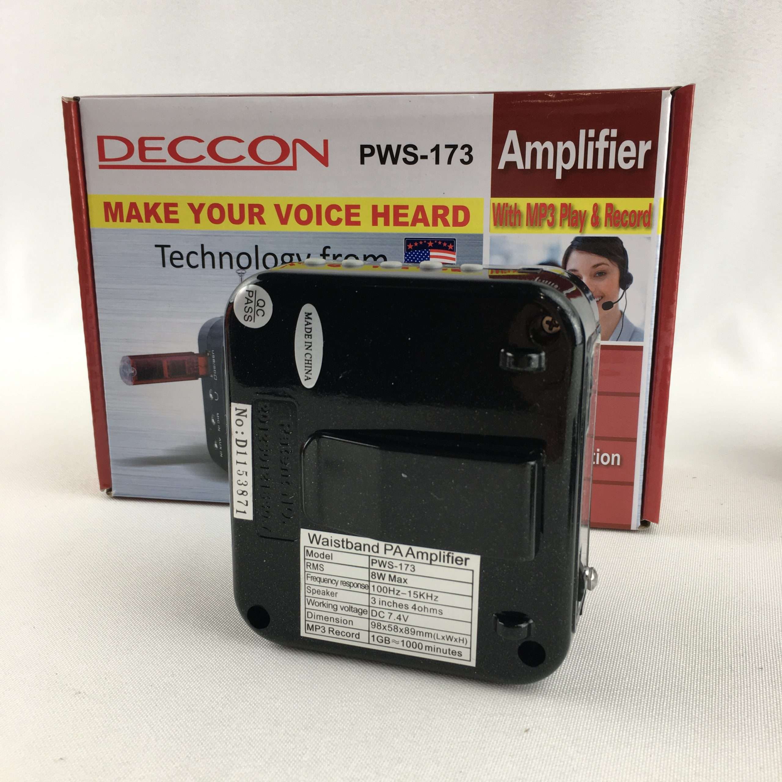 DECCON PWS-178 |ลำโพงพกพาคาดเอว รองรับ MP3 USB/FM/บันทึกเสียง/Bluetooth ...