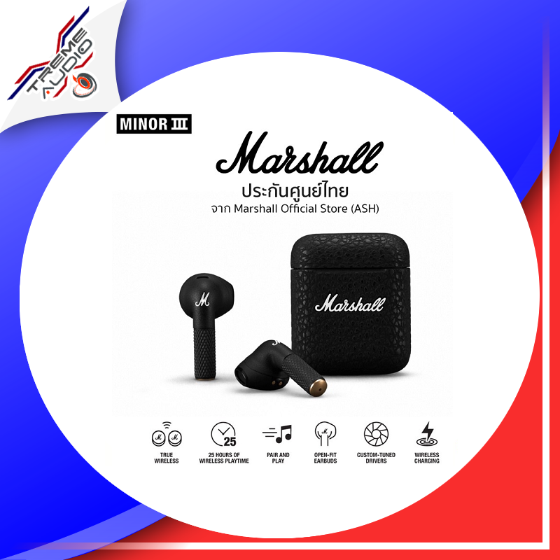 Marshall หูฟัง Bluetooth รุ่น Minor III BT- Black - ThaiPick