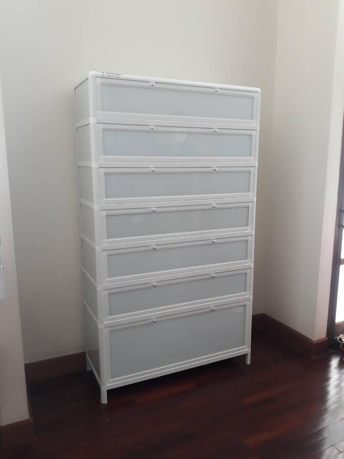 Shoecabinet.TH ตู้รองเท้าอลูมีเนียม รุ่น WHWH ขาวทึบ 7 ชั้น WHWH ...