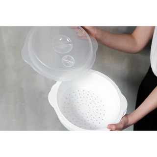 Micronware ภาชนะสำหรับอุ่นอาหารในไมโครเวฟ พร้อมถาดรอง ใส่น้ำได้ รุ่น 5096 2200 มล. ป้องกัน ...