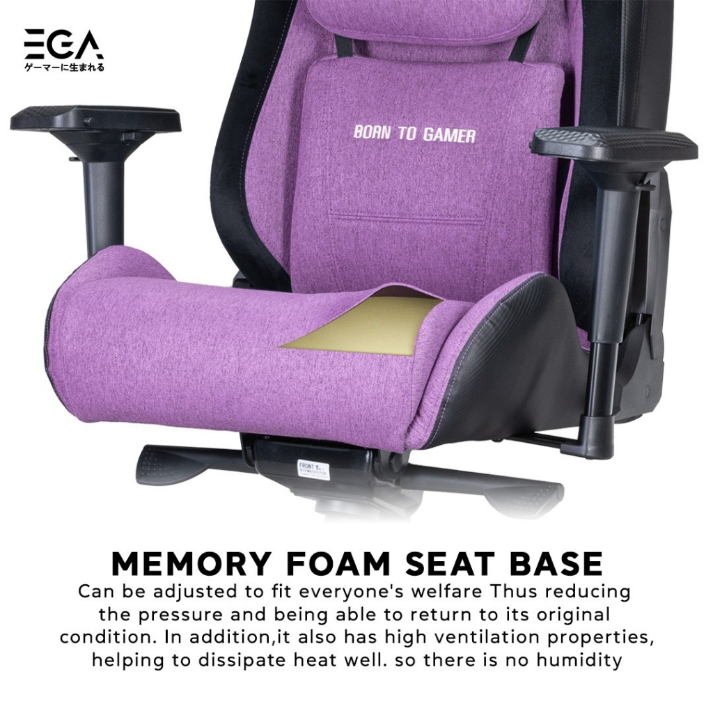 EGA TYPE G8 เก้าอี้เกมมิ่ง เบาะผ้า ขนาดใหญ่ นั่งสบาย สไตล์ Ergonomic ปรับเอนได้ 180 องศา ขาเหล็ก ...