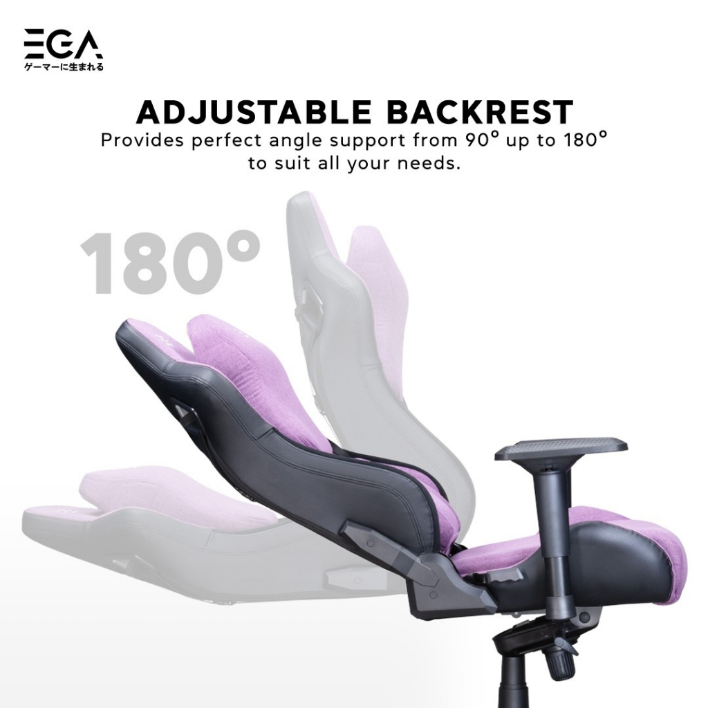 EGA TYPE G8 เก้าอี้เกมมิ่ง เบาะผ้า ขนาดใหญ่ นั่งสบาย สไตล์ Ergonomic ปรับเอนได้ 180 องศา ขาเหล็ก ...