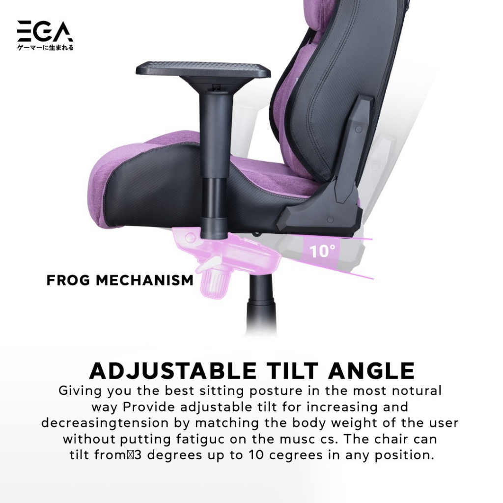 EGA TYPE G8 เก้าอี้เกมมิ่ง เบาะผ้า ขนาดใหญ่ นั่งสบาย สไตล์ Ergonomic ปรับเอนได้ 180 องศา ขาเหล็ก ...