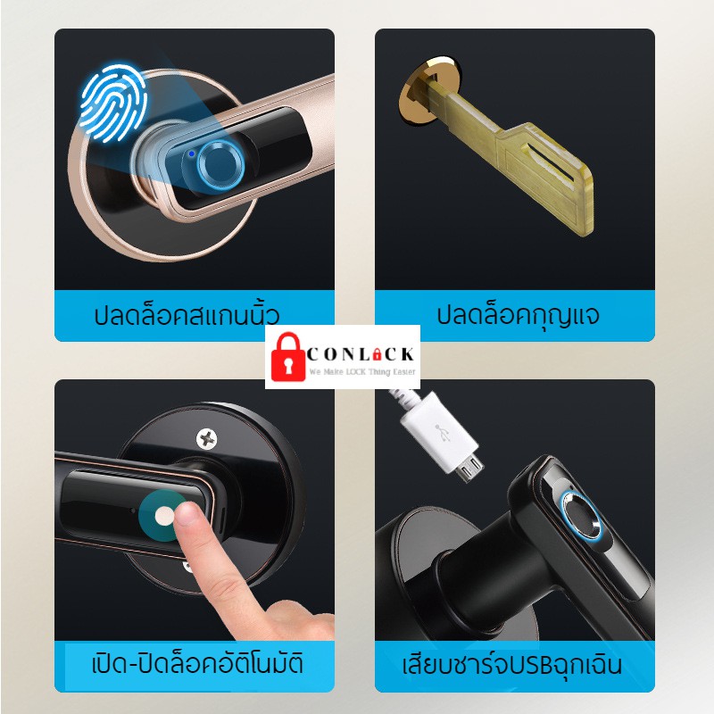 Conlock กลอนดิจิตอล แทนลูกบิดเดิมได้เลย ติดตั้งง่าย ไม่ต้องใช้ถ่าน ...