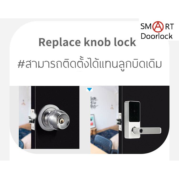 Conlock กลอนดิจิตอล ปลดล็อค6ระบบ แทนลูกบิดเดิมได้เลย digital door lock ...