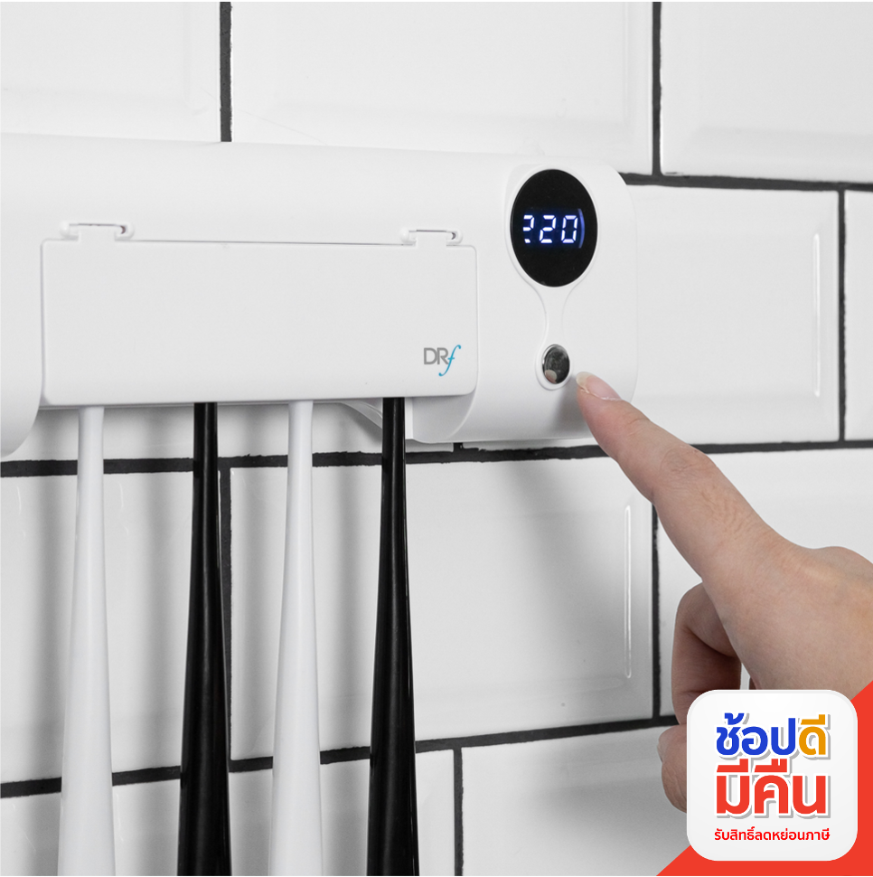 Dr.faucet เครื่องเก็บแปรงสีฟัน รุ่น TB001 สีขาว 20.00cm L x 4.00cm W ...