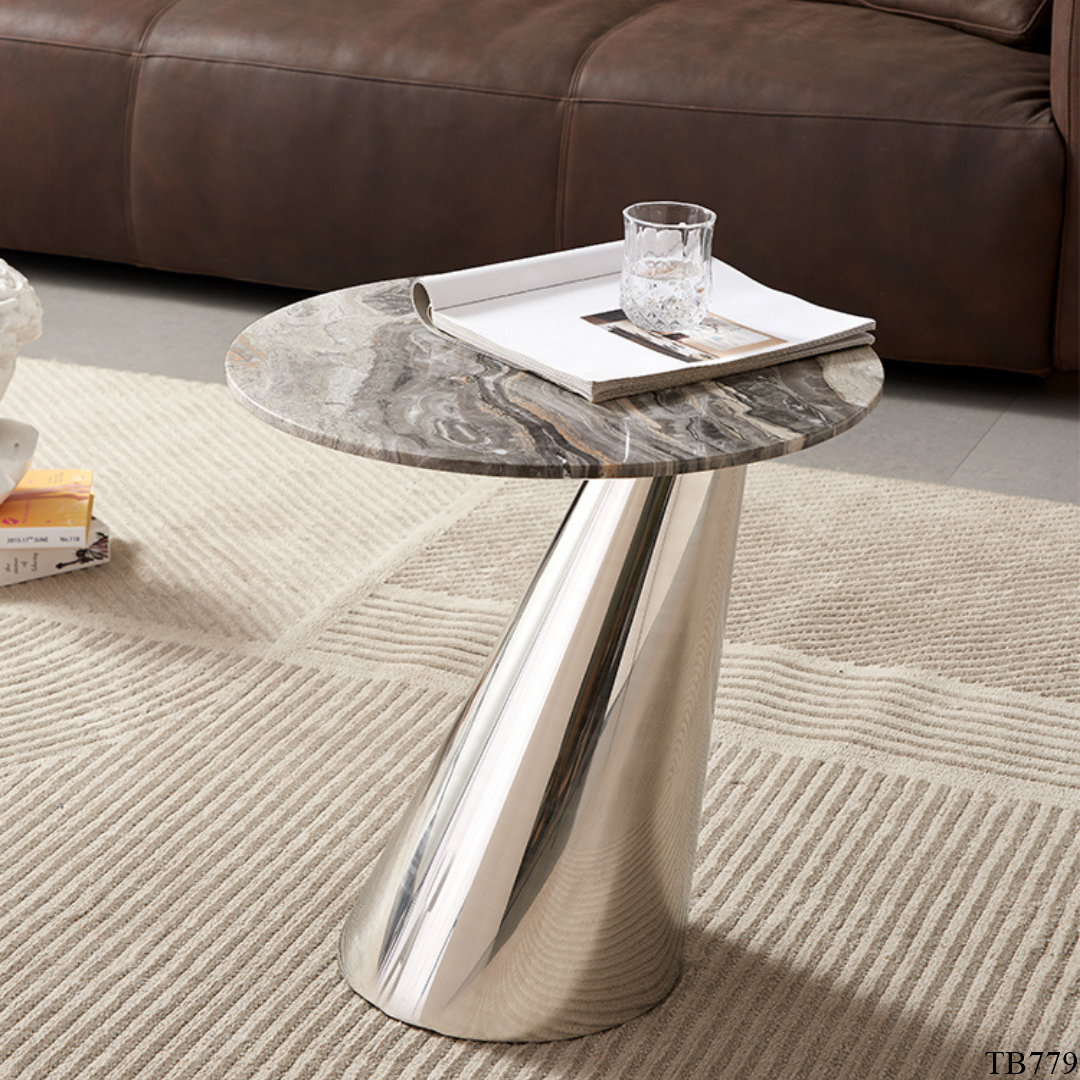 MJhomedesigns Elegant Design Marble Side Table TB779 สีเทา L50xW50xH51 ...