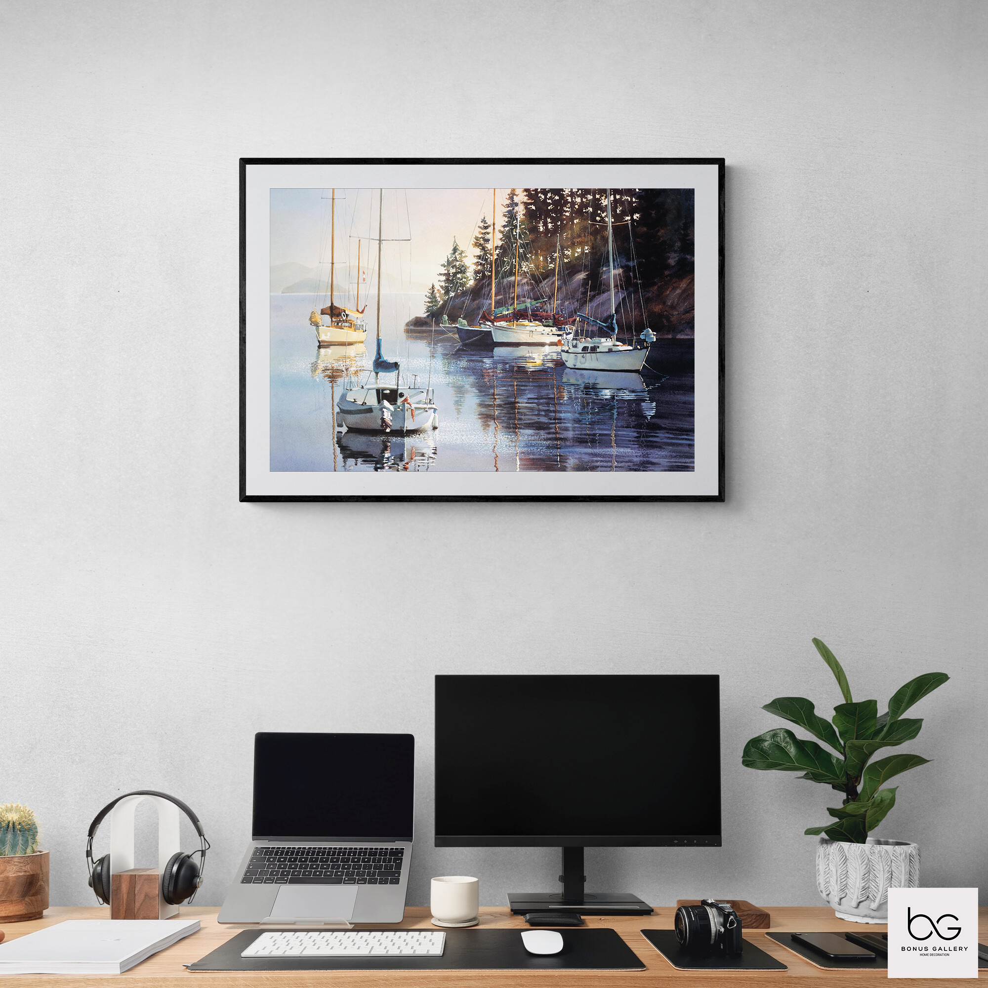 Bonus Gallery ภาพพร้อมกรอบสไตล์โมเดิร์น รุ่น Landscape "1284" 60X90 CM ...