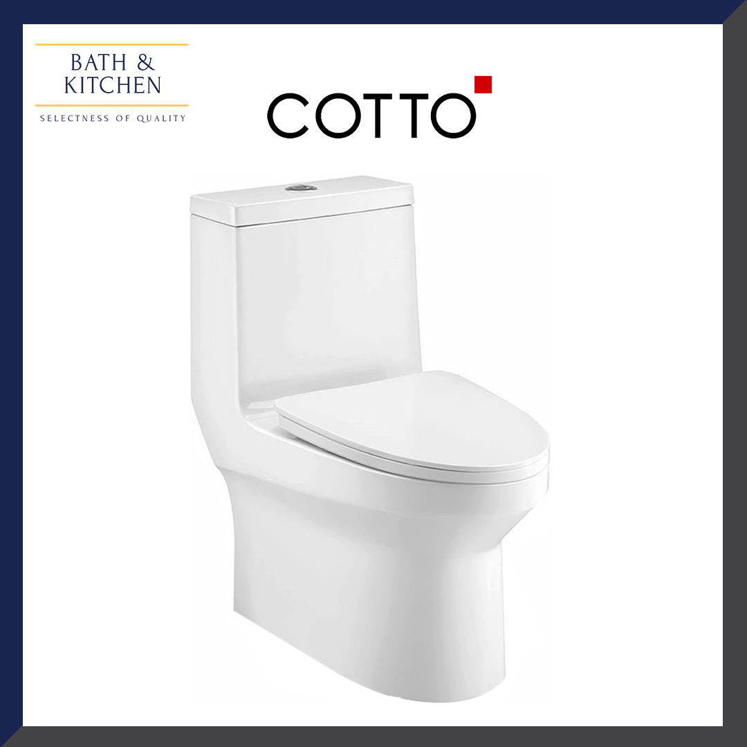 (Clearance) COTTO สุขภัณฑ์ชิ้นเดียว รุ่น C11000 (ท่อลงพื้น) 39*71.5*77 ...