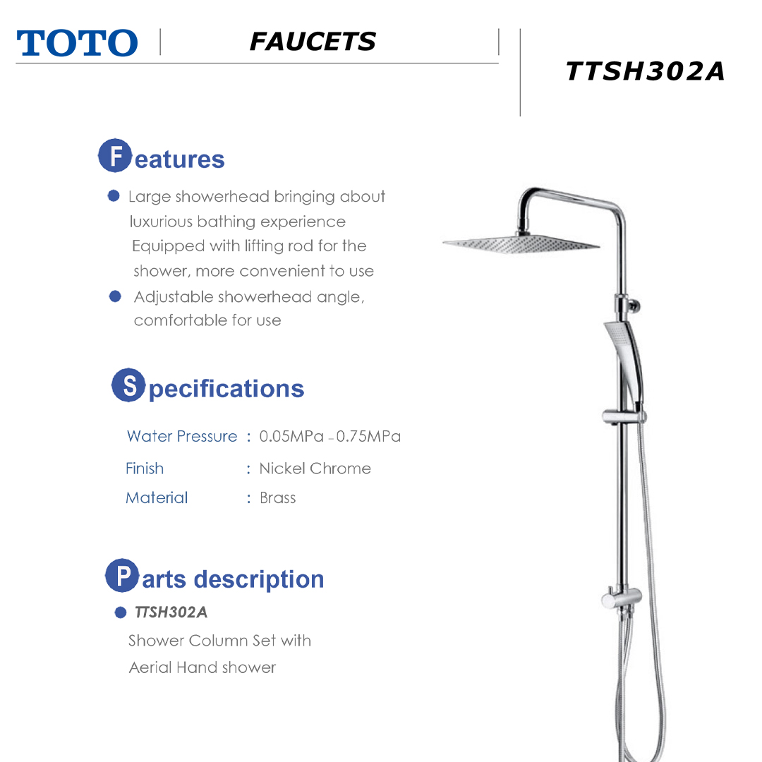 TOTO Rain Shower รุ่น TTSH302A สีโครเมียม - บริษัท คิว เซรามิค จำกัด ...