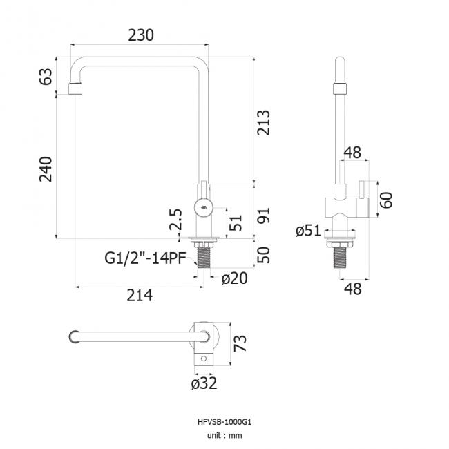 VRH ก๊อกซิงค์ตั้งพื้น รุ่น HFVSB-1000G1 สีสเตนเลส 1000G1 - บริษัท คิว ...