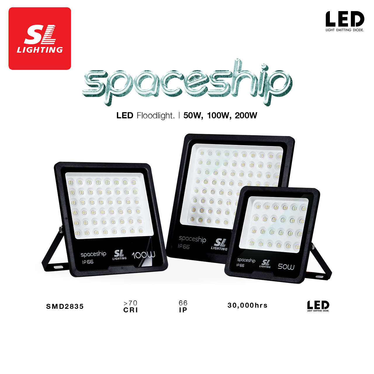 SL LIGHTING | LED FLOODLIGHT โคมไฟฟลัดไลท์ ไฟส่องป้าย รุ่น SPACESHIP ...